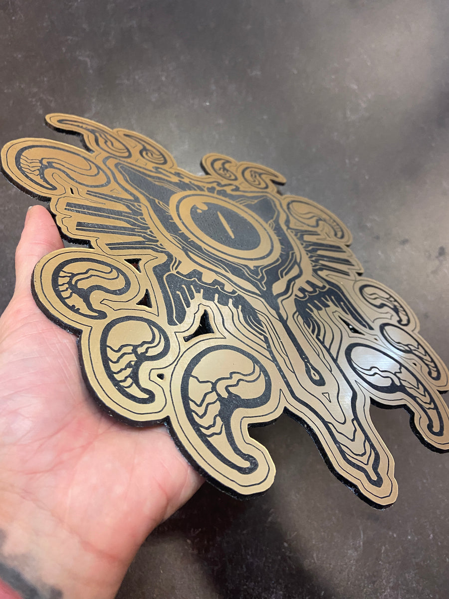MYSTIC KITTY ACRYLIC PLAQUE- FAUX BRASS – missmonster